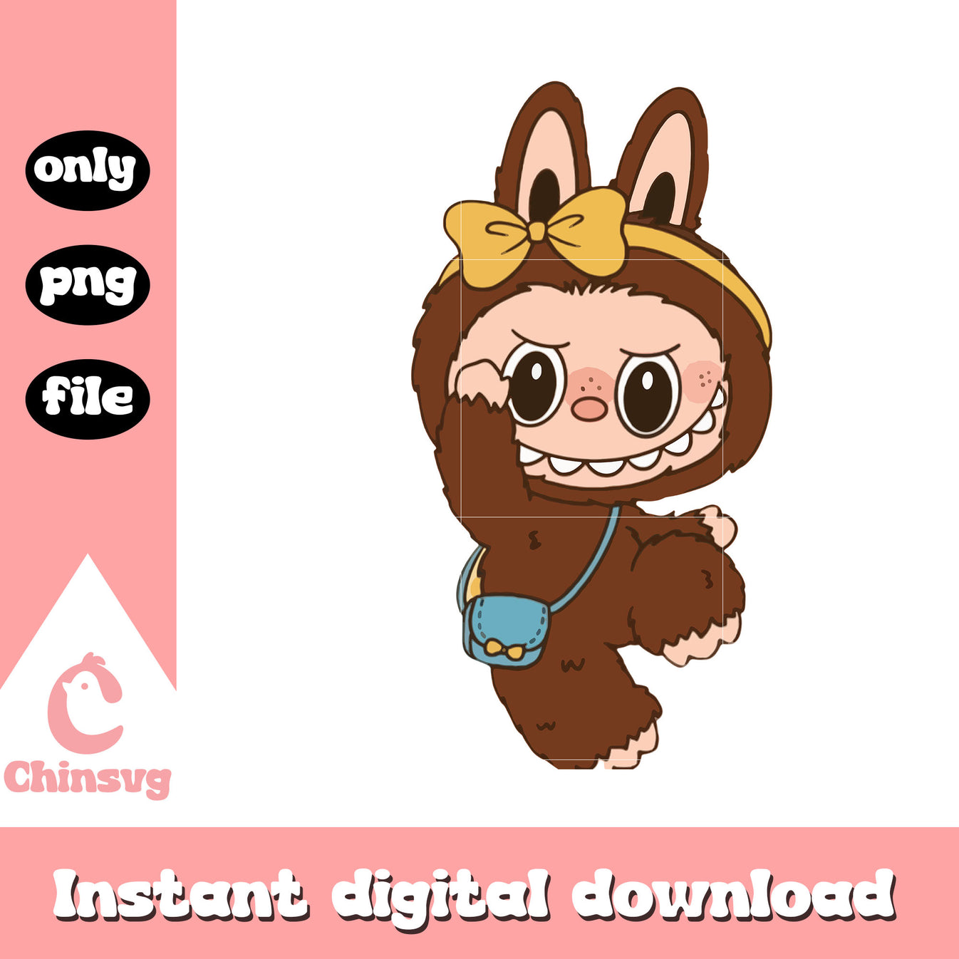 Dancing brown labubu cute doll design png, labubu doll png – Chinsvg