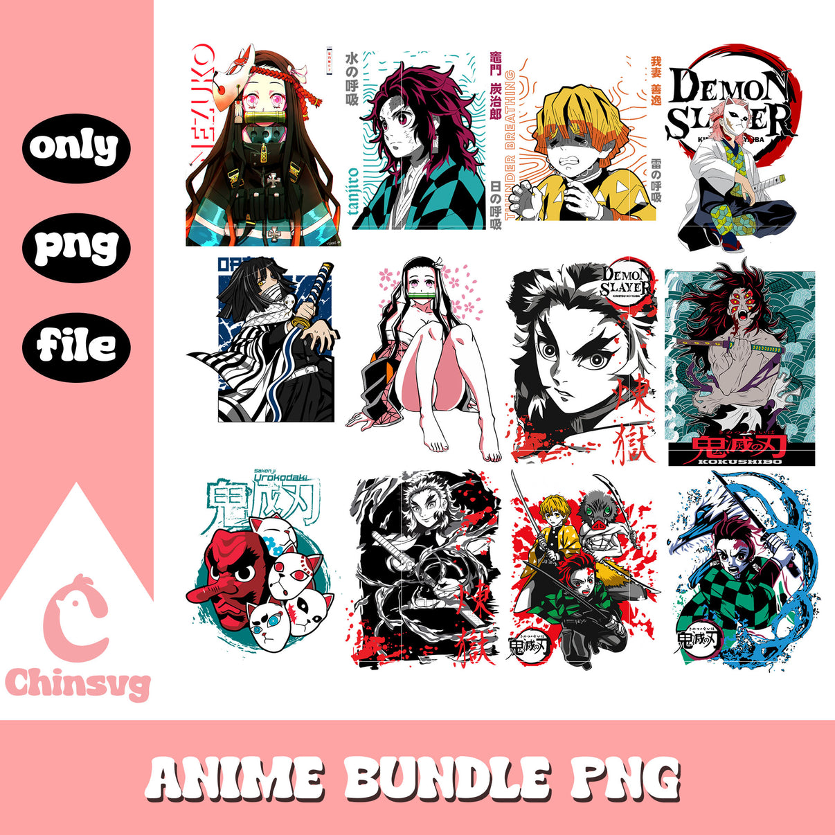 Demon slayer characters bundle png, demon slayer kimetsu no yaiba png ...