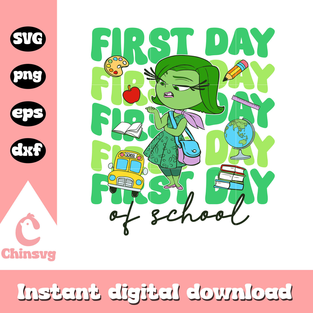 Disgust character first day of school svg, inside out disgust svg – Chinsvg