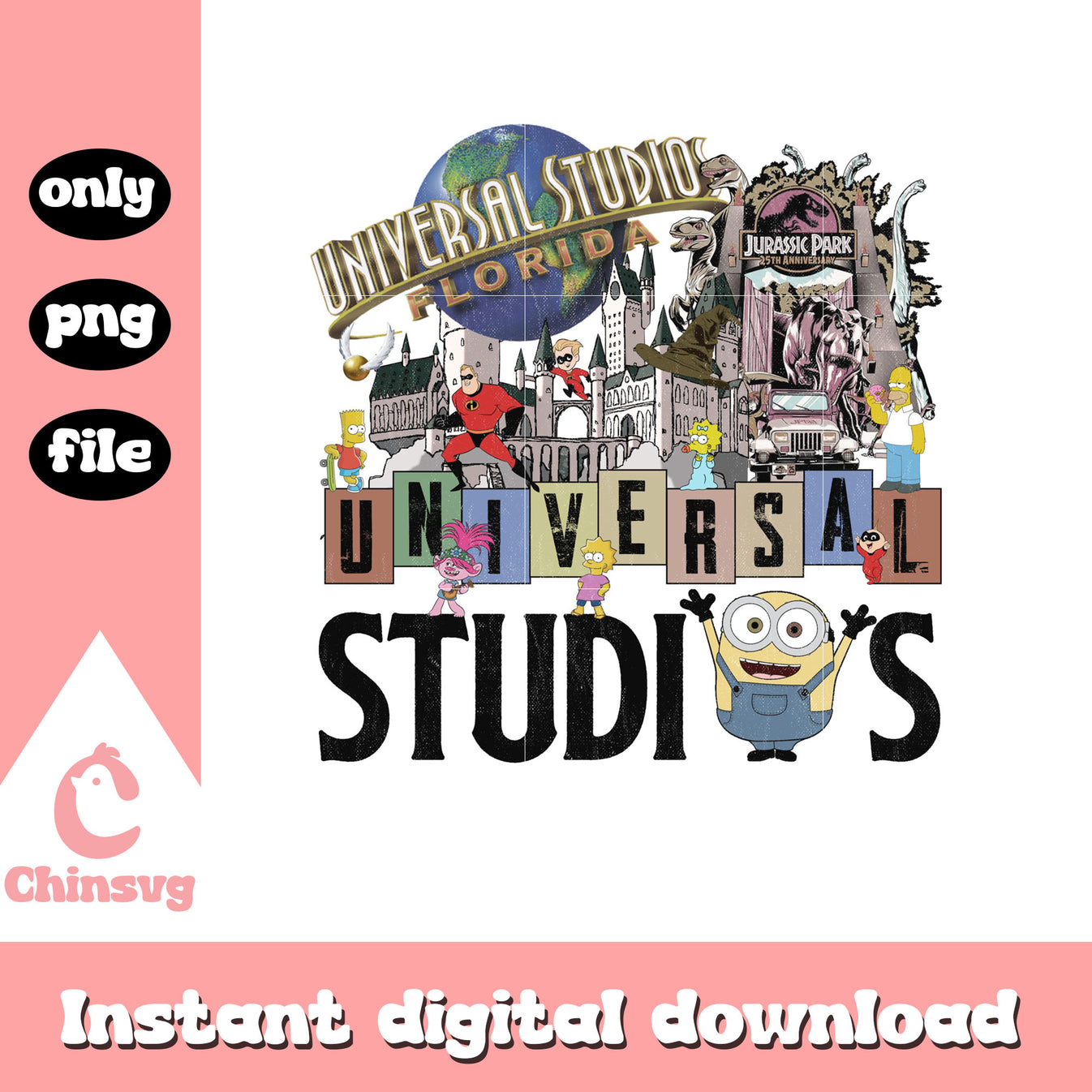Disney Universal studios retro earth minion png, magical disney png ...