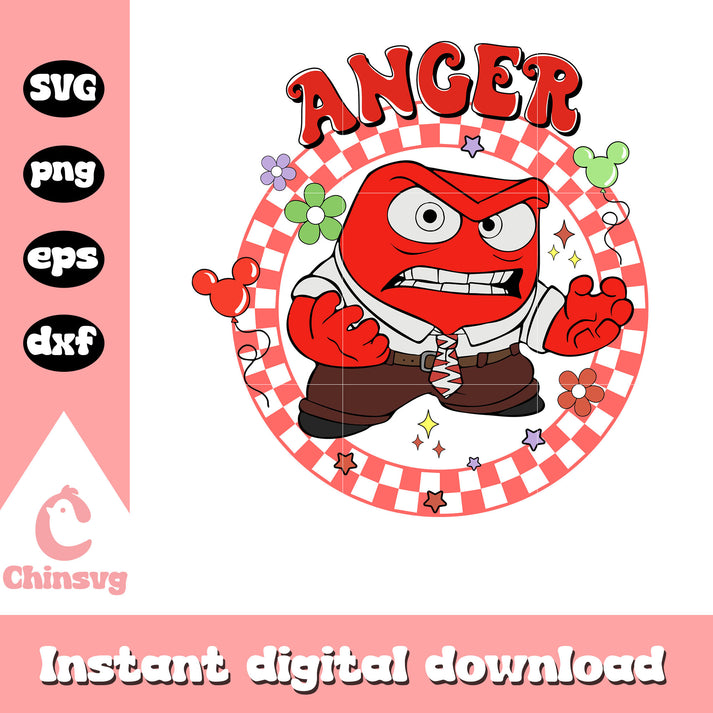 Disney anger logo design svg, inside out anger svg, inside out 2 svg ...