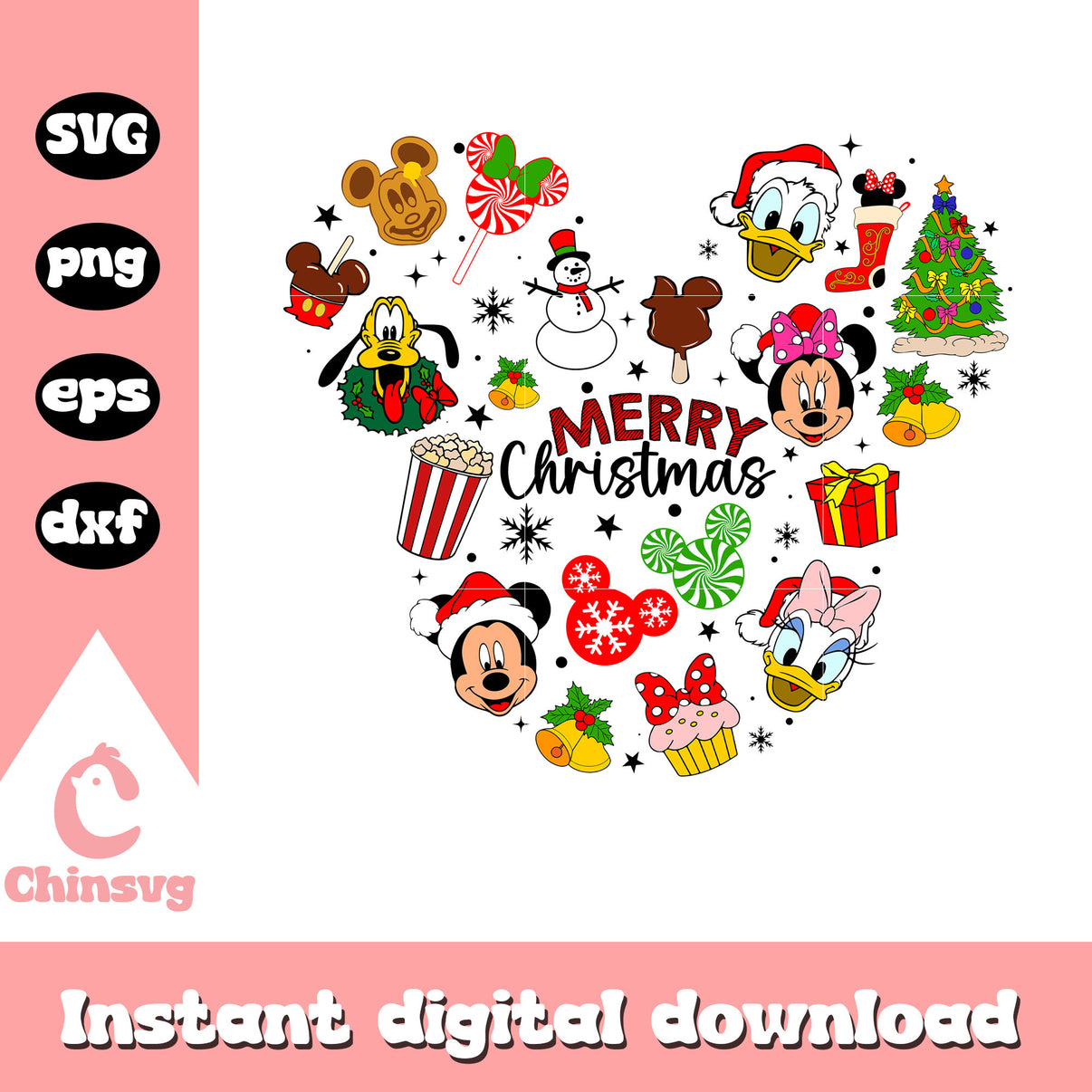 Disney characters merry christmas svg, walt disney world christmas svg ...