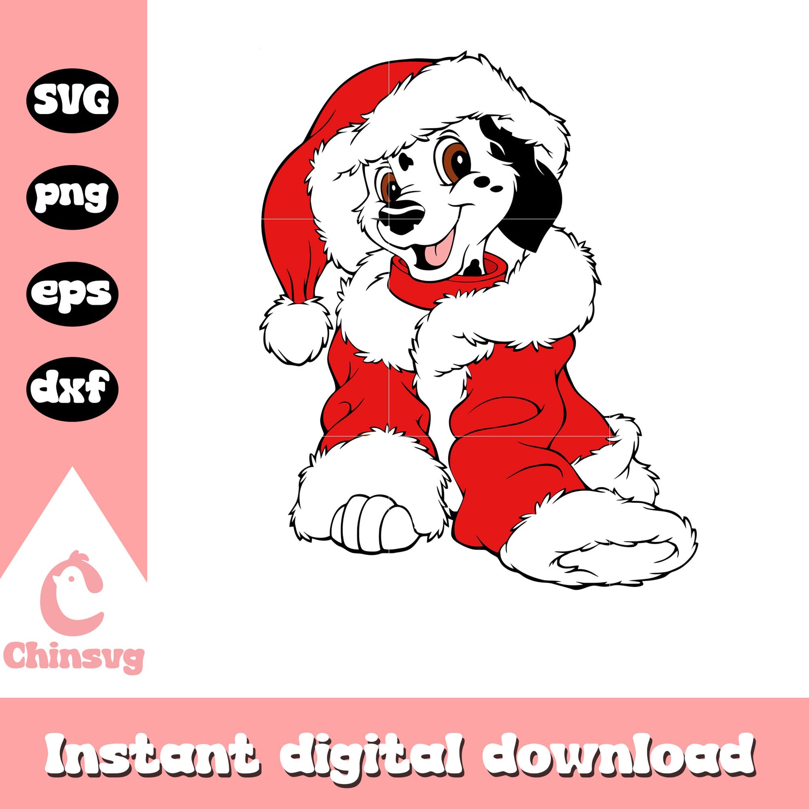 Disney dalmatians santa design svg, christmas 101 dalmatians svg – Chinsvg