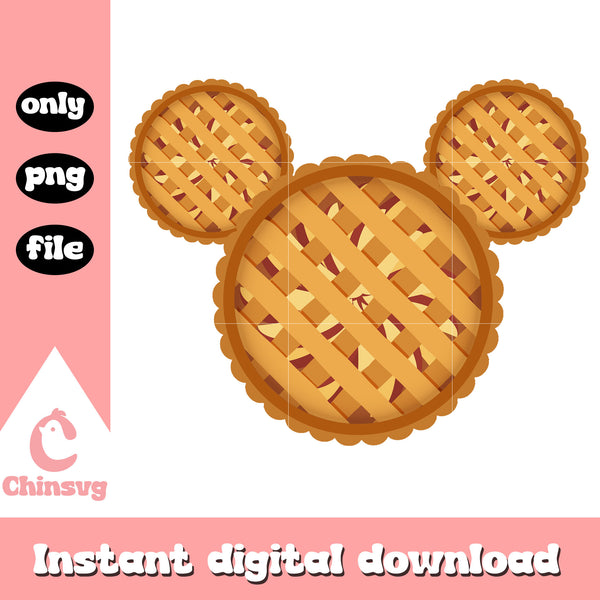 Disney mickey ear lattice top apple pie design png, mickey movie png ...
