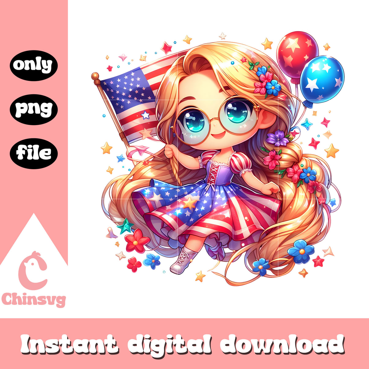 Disney princess rapunzel 4th of july png, rapunzel freedom day png ...