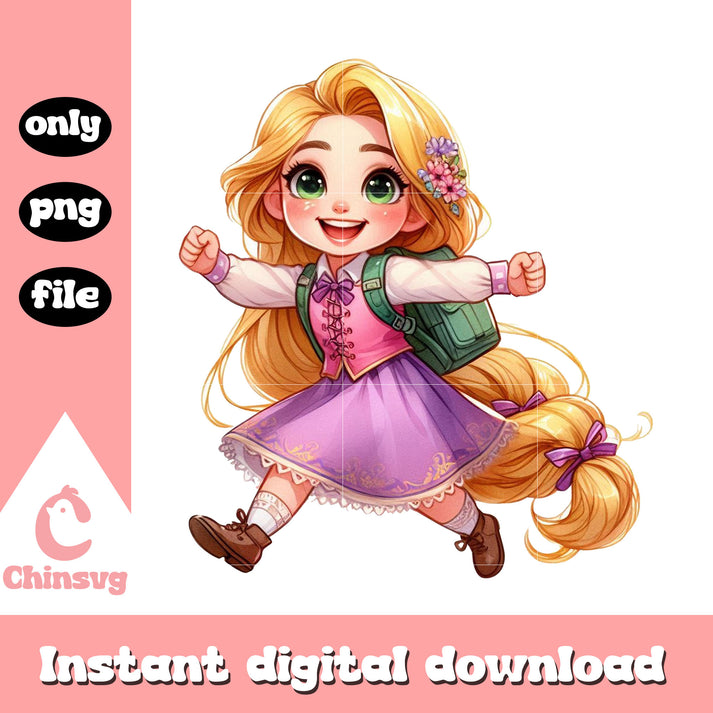 Disney princess rapunzel first day of school png, first grade png – Chinsvg