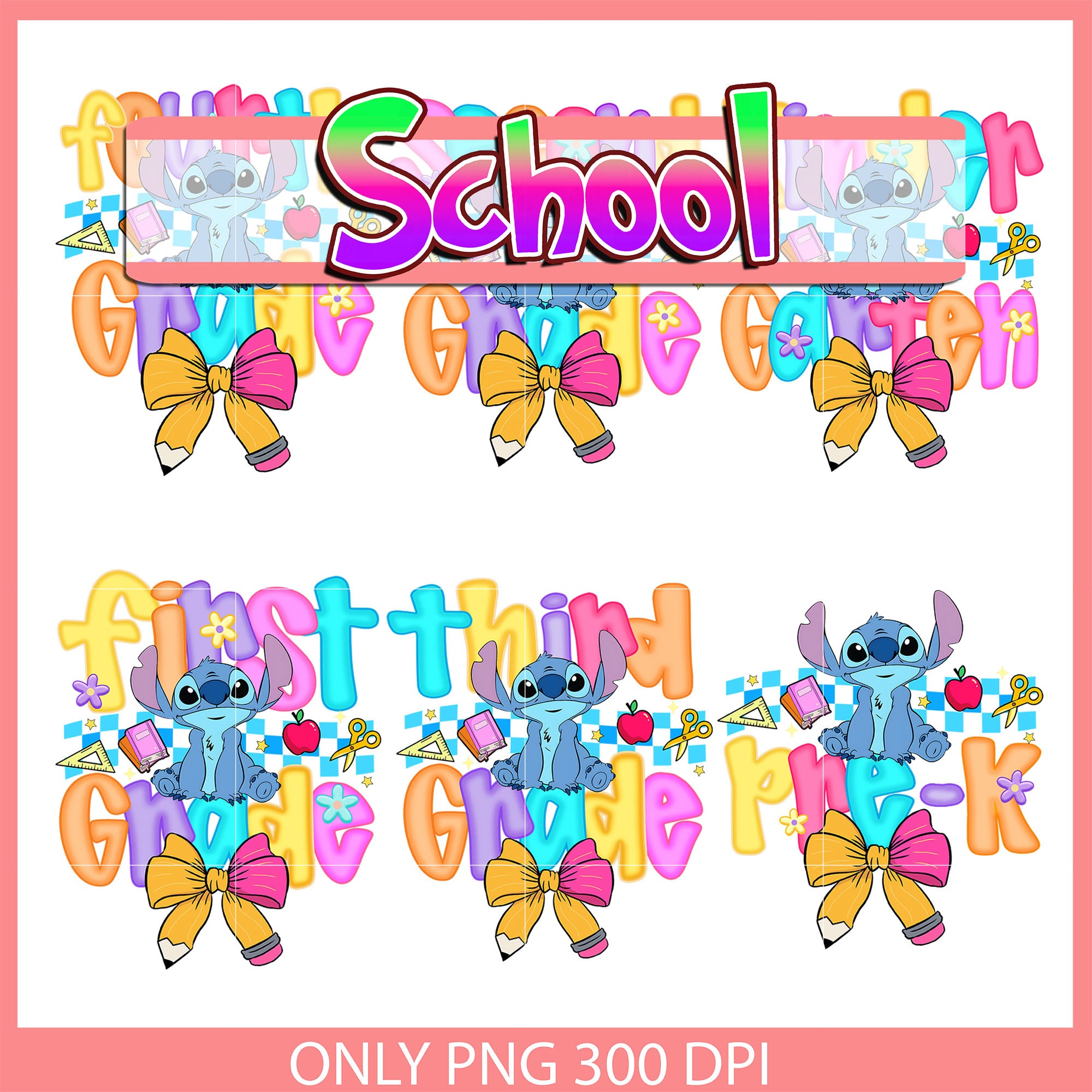 Disney stitch back to school clipart bundle png, lilo stitch png – Chinsvg