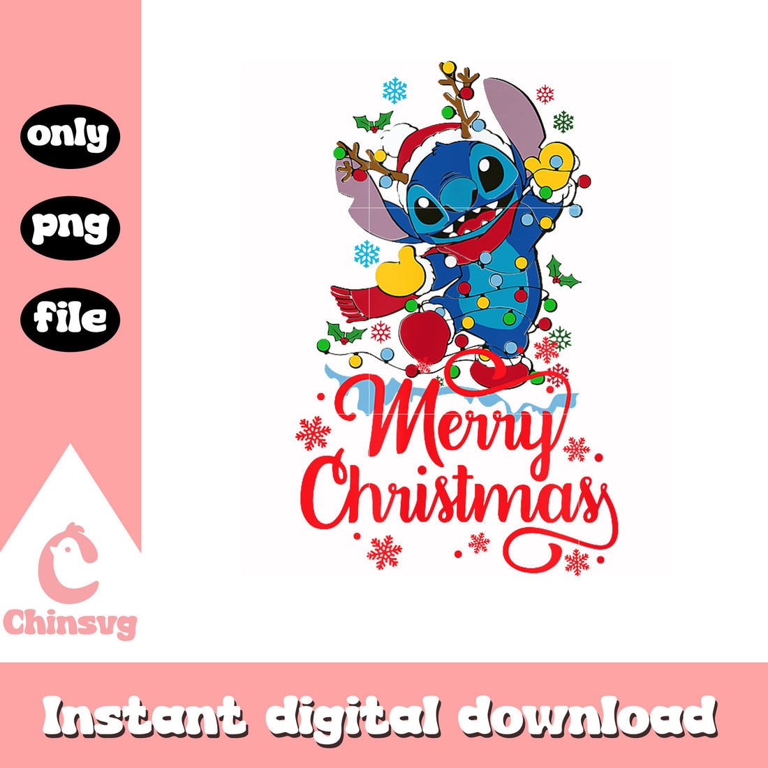 Disney stitch cartoon christmas decor png, stitch character png – Chinsvg