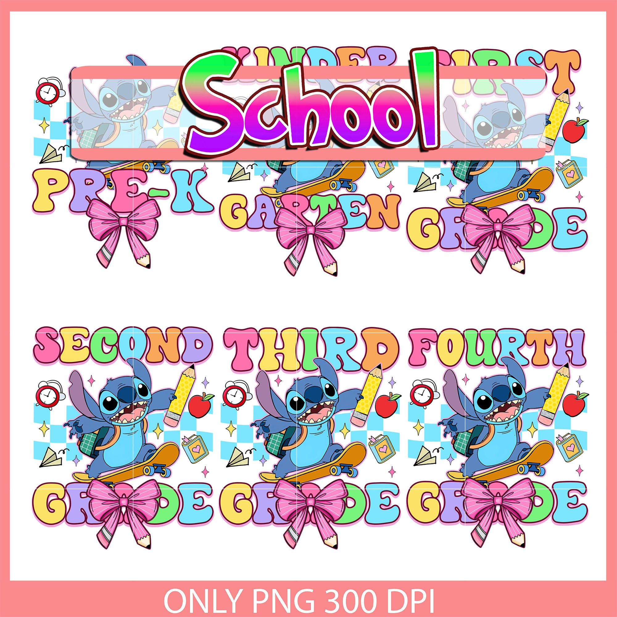 Disney stitch go to school design bundle png, lilo and stitch png – Chinsvg