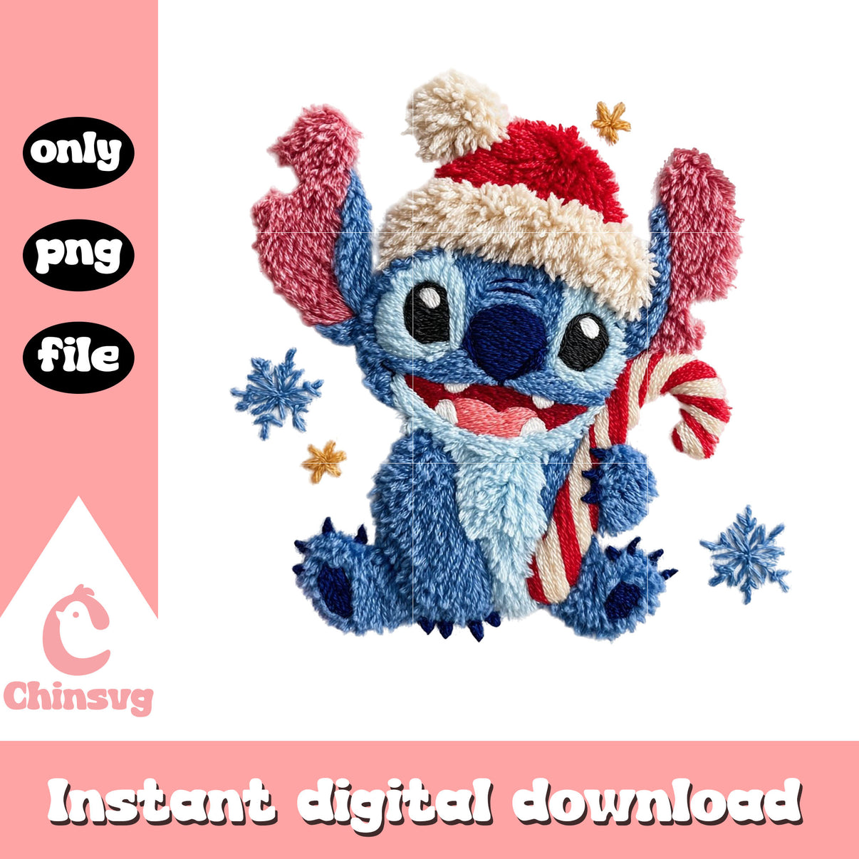 Disney stitch hand candy cane png, crochet patterns png – Chinsvg
