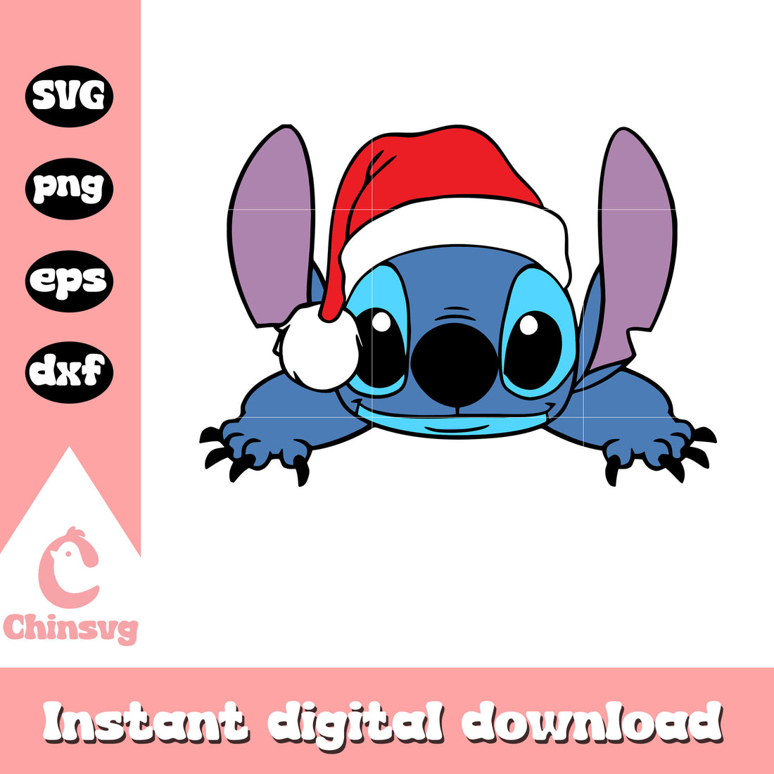 Disney stitch santa hat svg, stitch merry christmas svg – Chinsvg