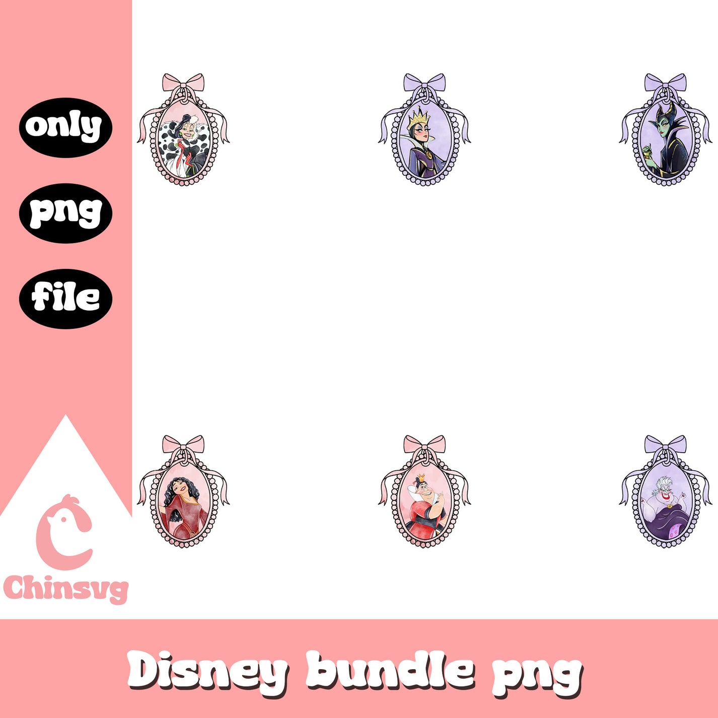 Disney villain characters bundle png, disney movies character png – Chinsvg