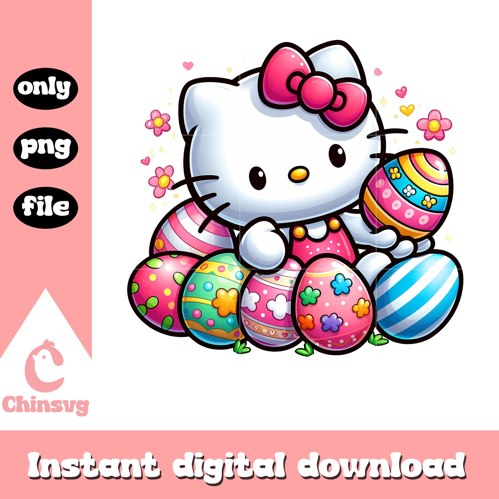 Easter eggs design and hello kitty png, hello kitty character png – Chinsvg