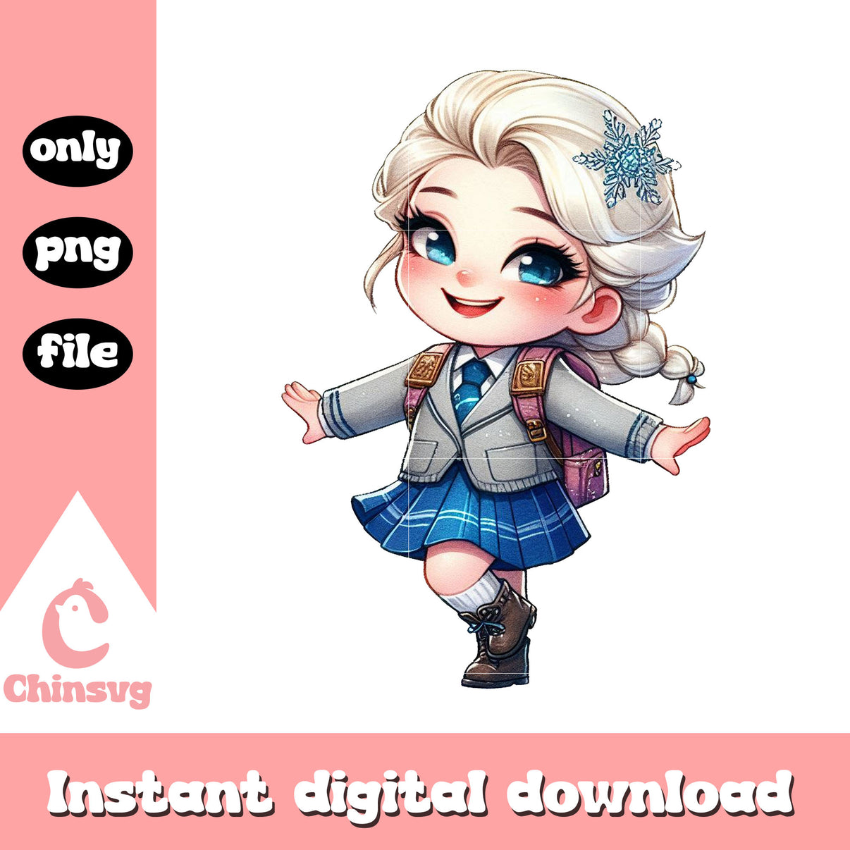 Elsa frozen student back to school png, school spirits png – Chinsvg