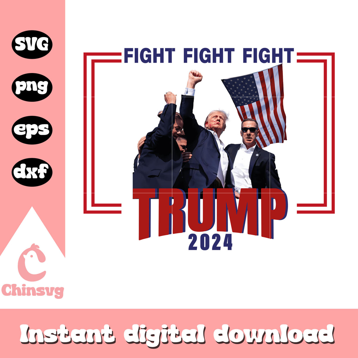 Fight fight fight trump 2024 design svg, trump fight svg – Chinsvg