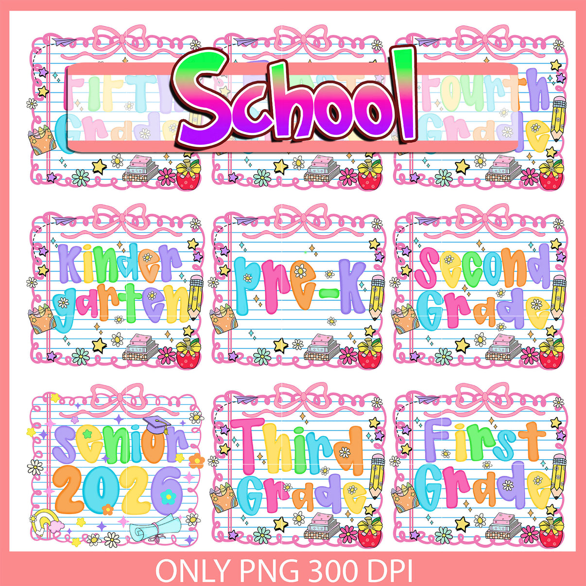 First grade class design bundle png, senior class png, back to school ...