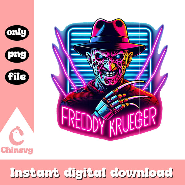 Freddy krueger head neon halloween design png, freddy krueger png – Chinsvg