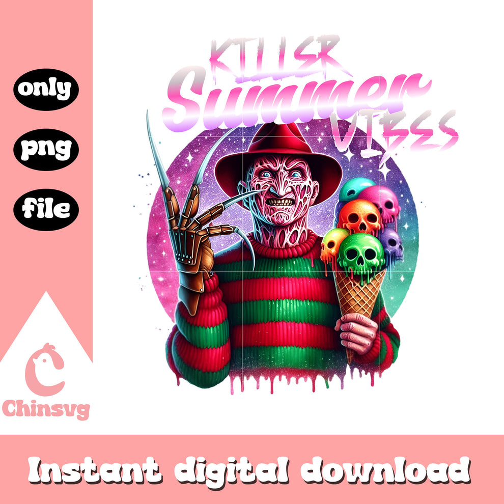 Freddy krueger ice cream killer summer vibes png, summer vibe png – Chinsvg