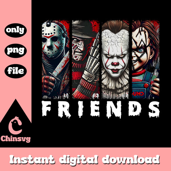 Friends horror characters collage picture design png, halloween png ...