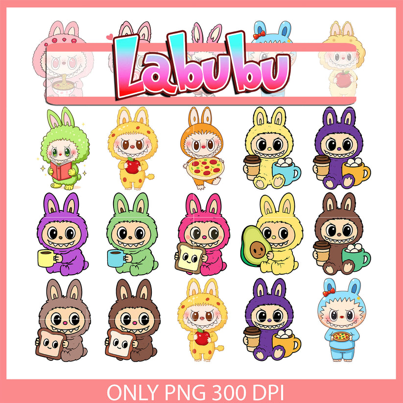 Full color labubu hand food design bundle png, labubu clipart png – Chinsvg