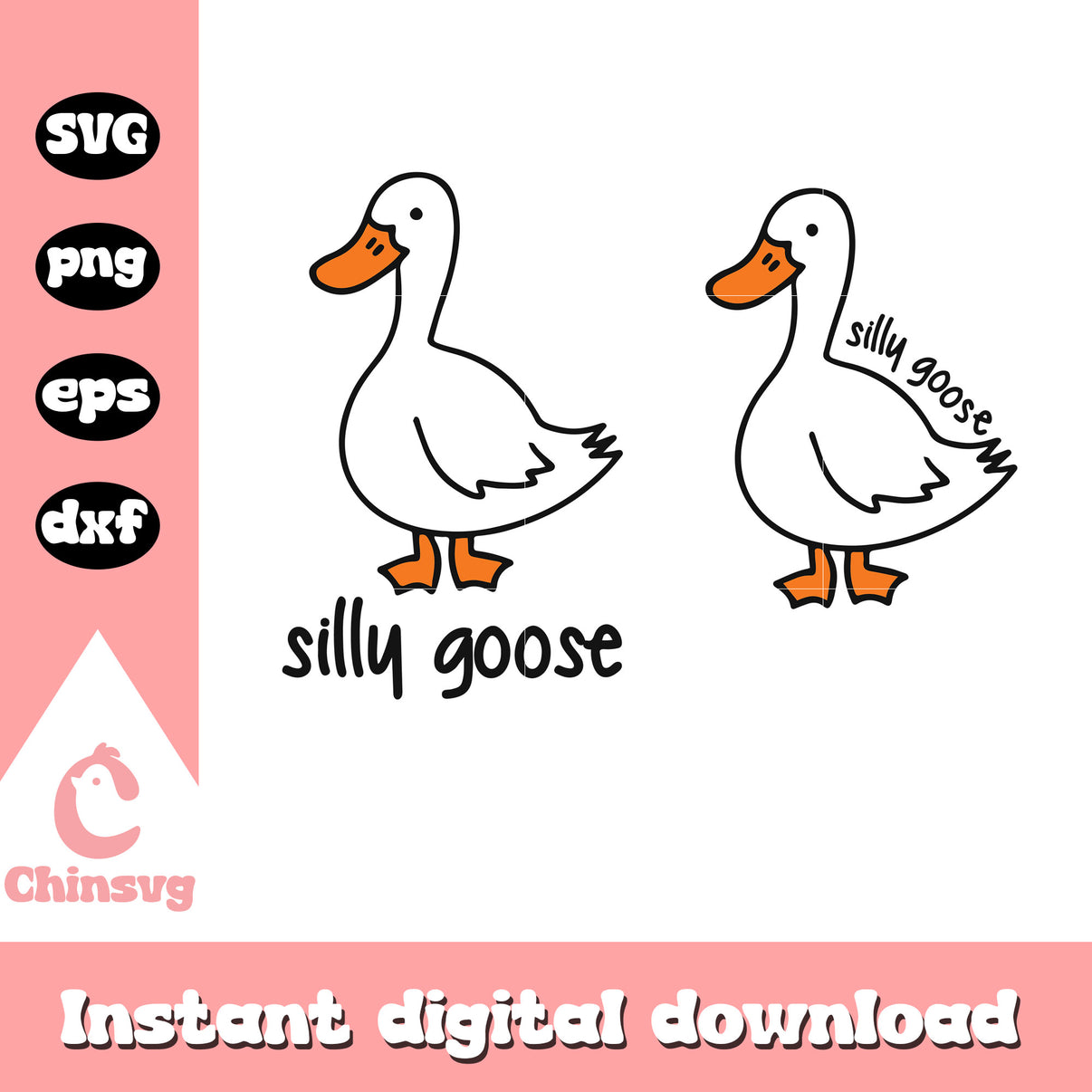 Funny cartoon silly goose design svg, goose bump svg – Chinsvg
