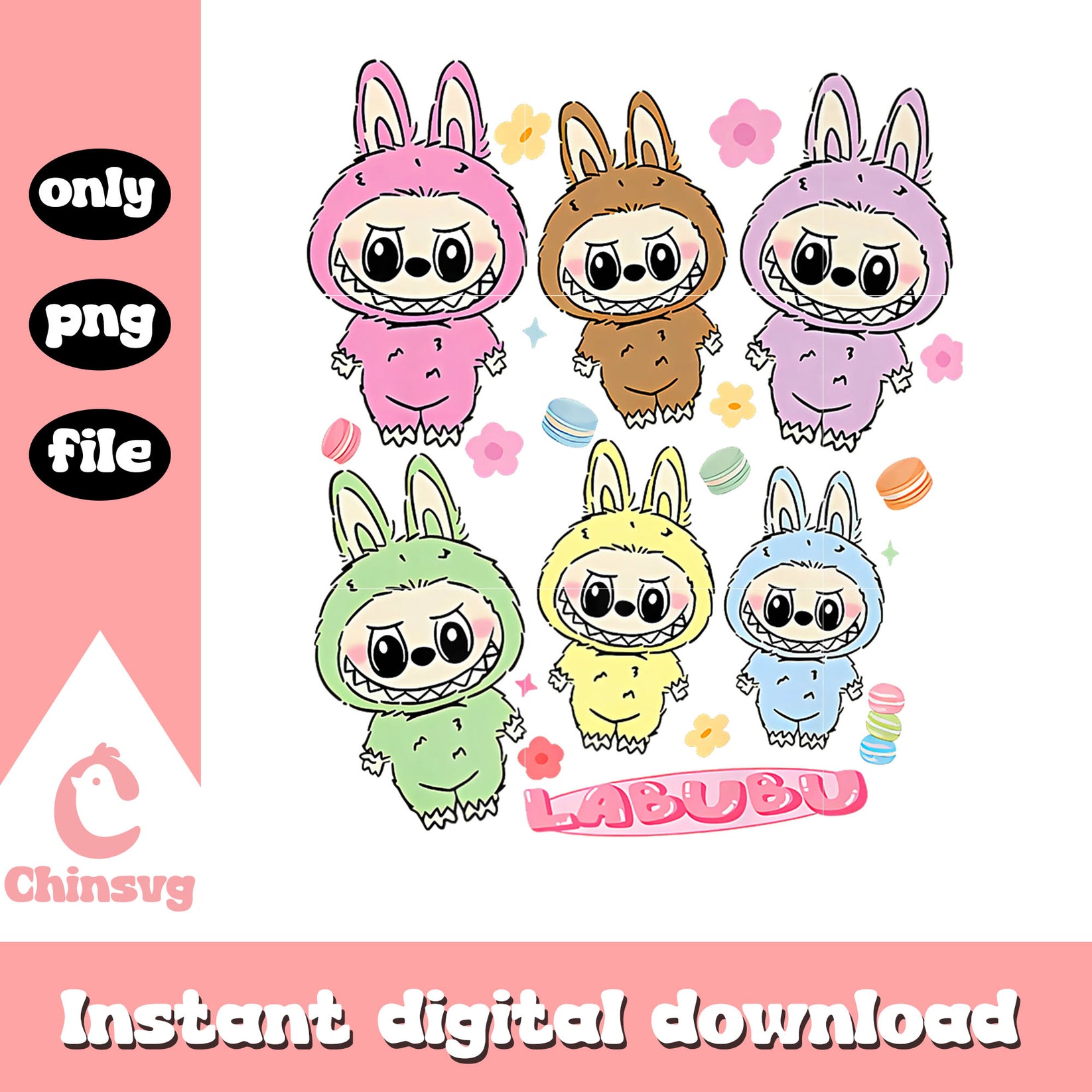 Funny labubu lover cute colors design png, labubu box png – Chinsvg