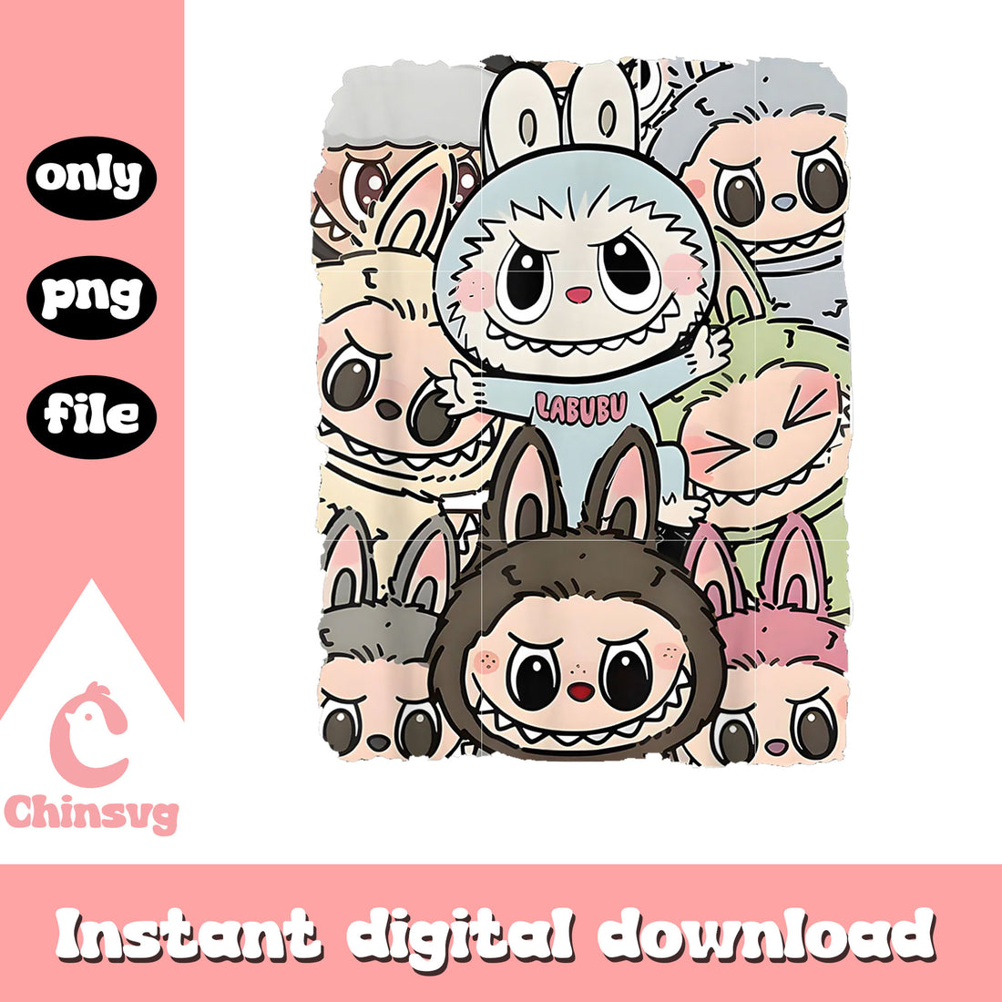 Funny labubu lover cute friends design png, labubu art png – Chinsvg