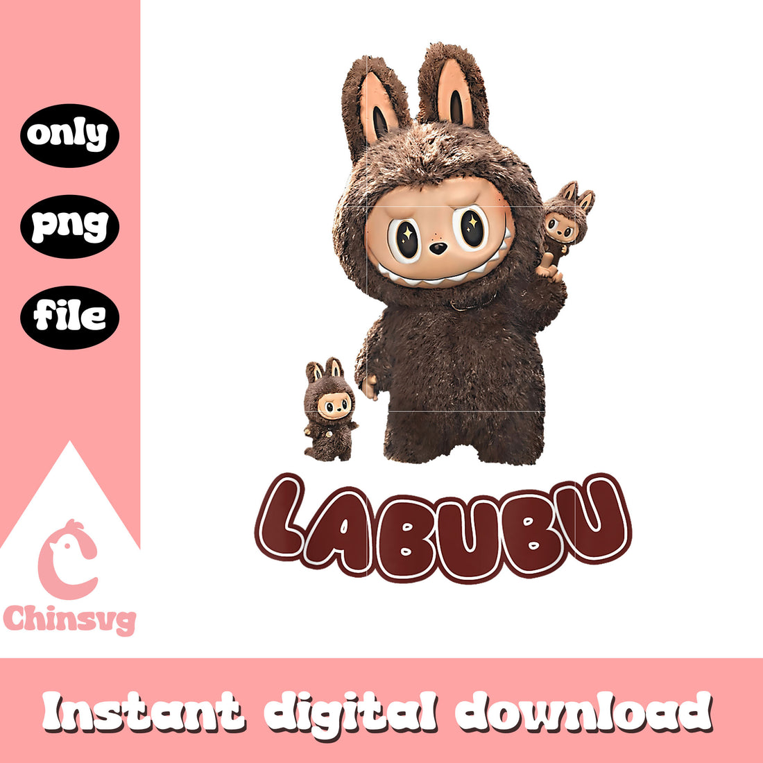Funny labubu the monsters brown meme design png, labubu brown png – Chinsvg