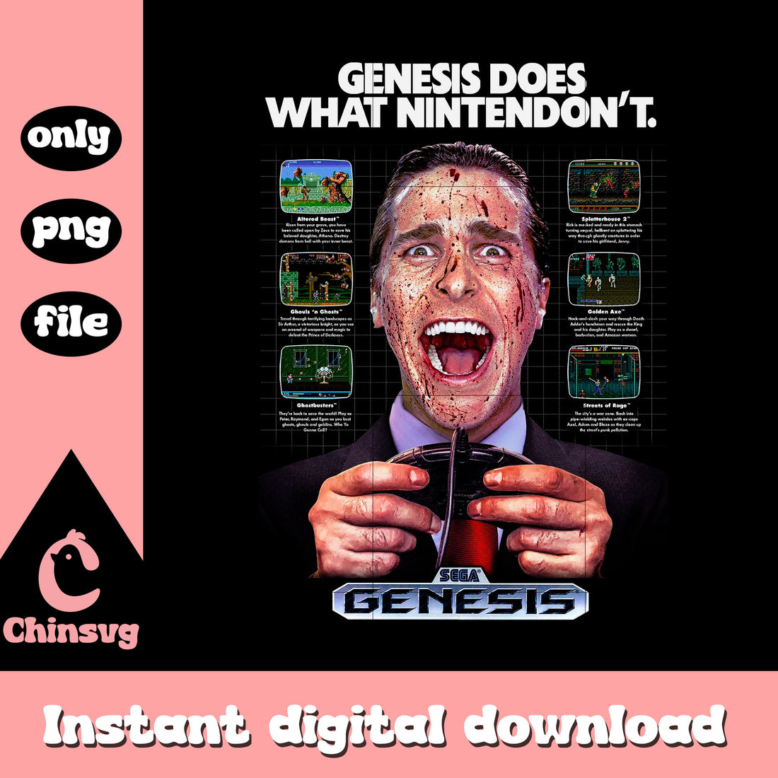 Genesis does what nintendon't png, horror game png, horror movies png ...