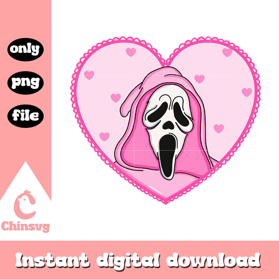 Ghostface in love drawing design png, cute ghostface png – Chinsvg