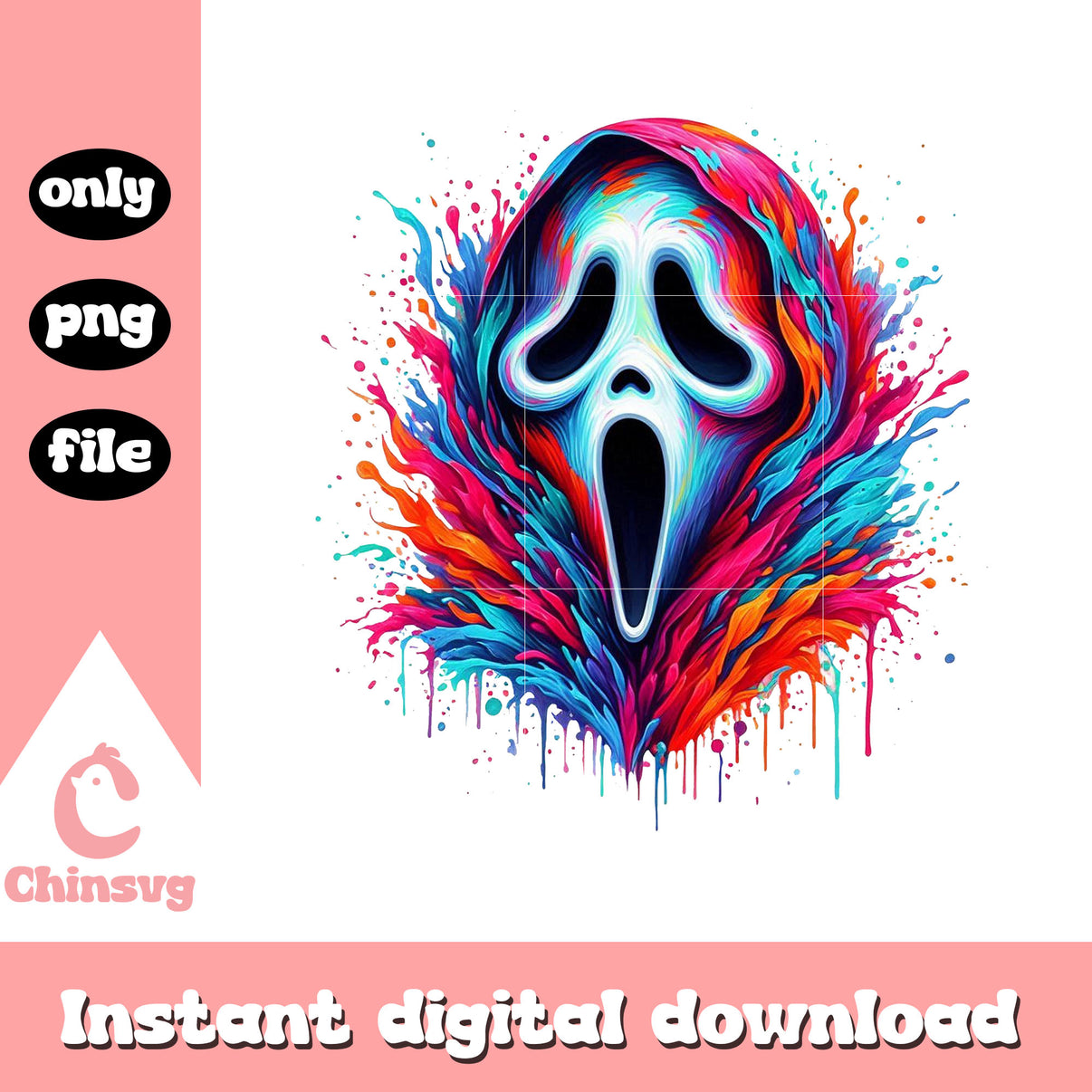 Ghostface neon dripping effect png, ghostface horror png – Chinsvg