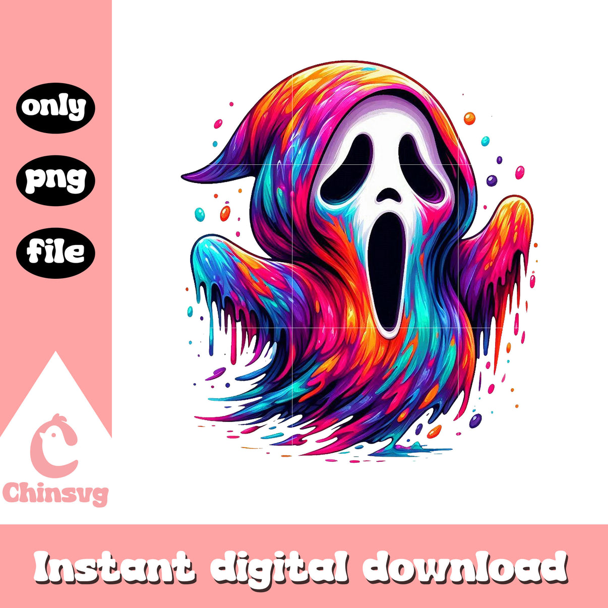 Ghostface splatter paint neon art png, ghostface neon png – Chinsvg