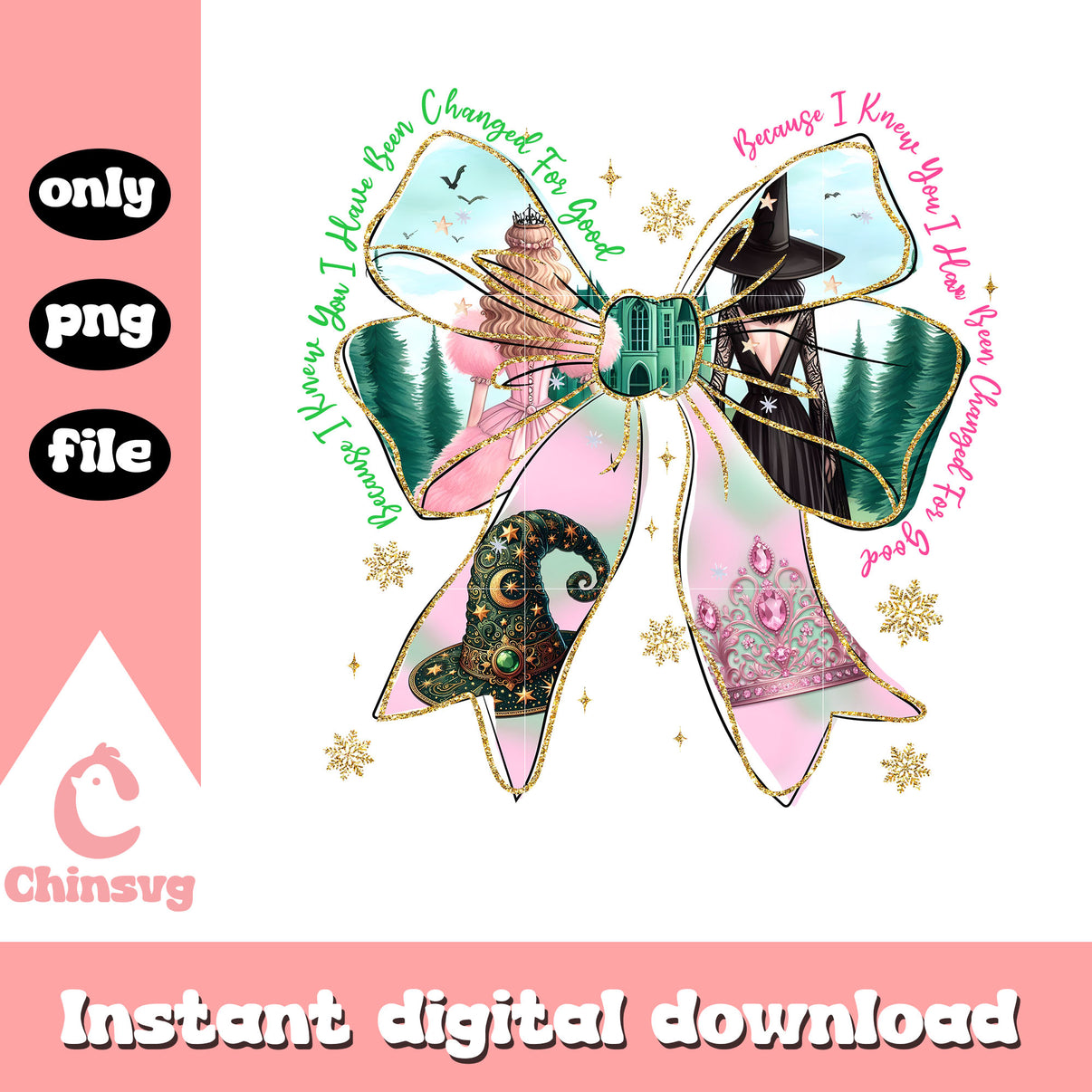 Glinda and elphaba bow shadow design png, glinda and elphaba png – Chinsvg