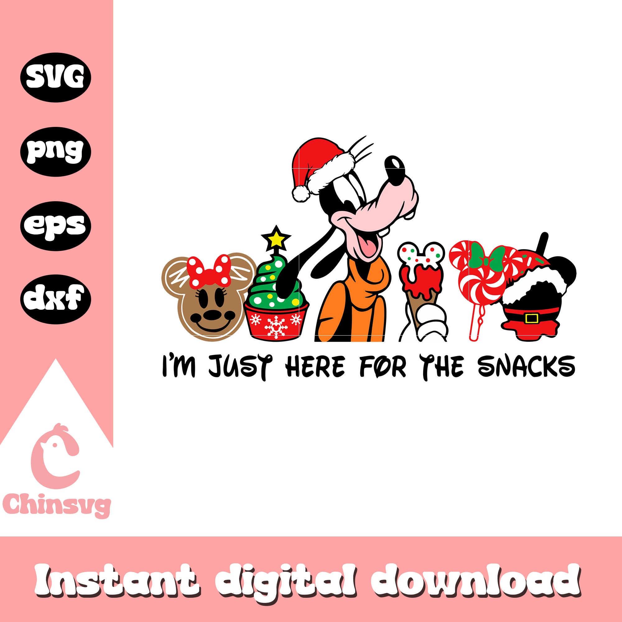 Goody i'm just here for the snacks svg, disney characters svg – Chinsvg