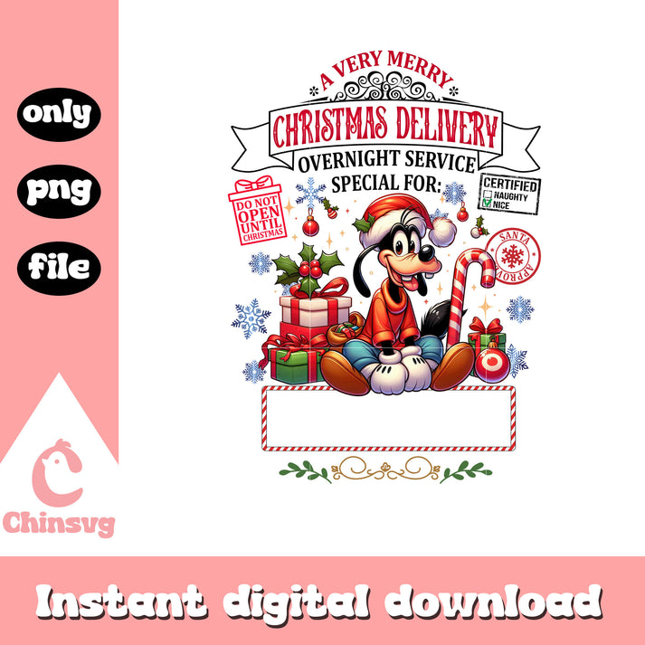 Goofy dog merry christmas delivery png, christmas eve png – Chinsvg