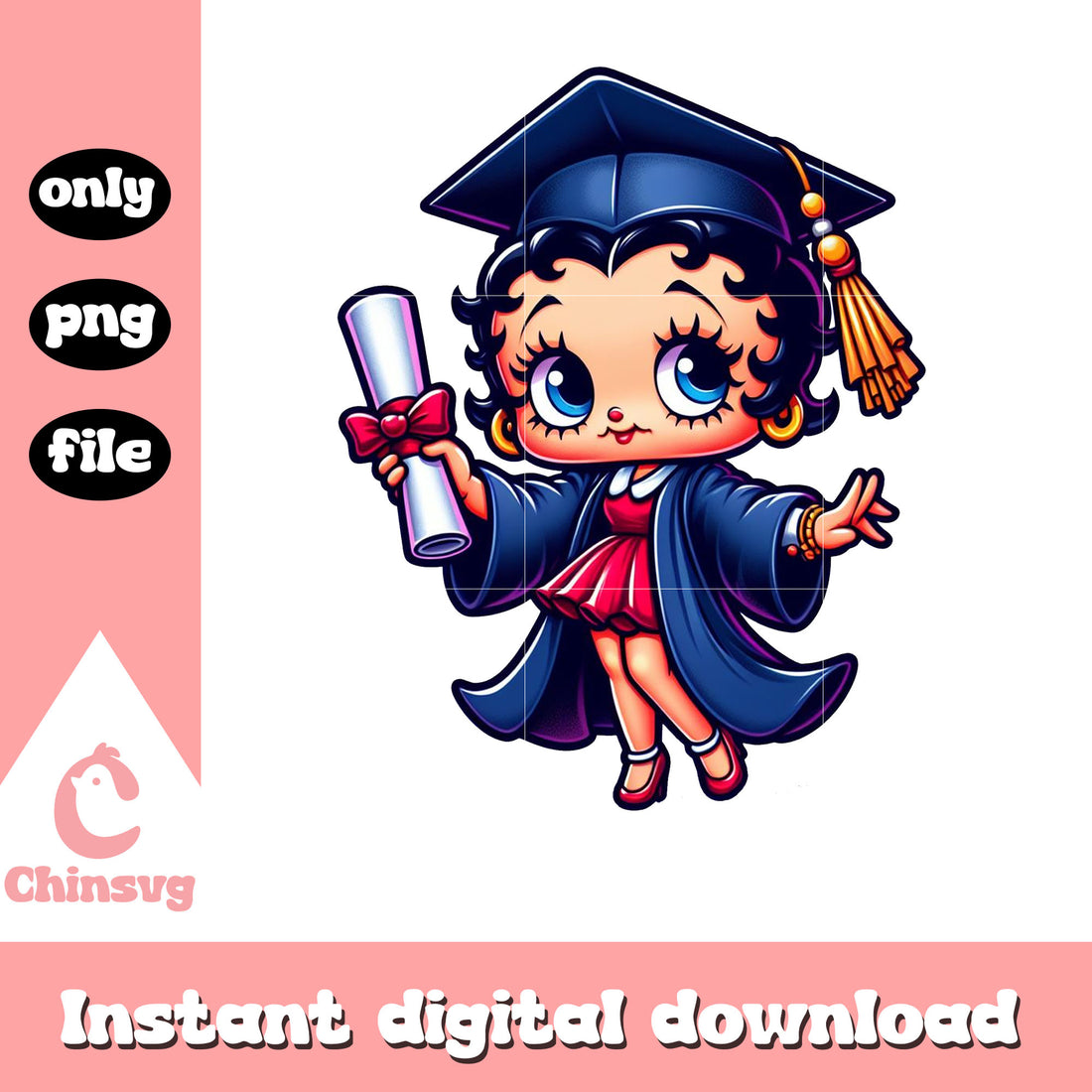 Graduation day betty boop design png, betty poop character png – Chinsvg
