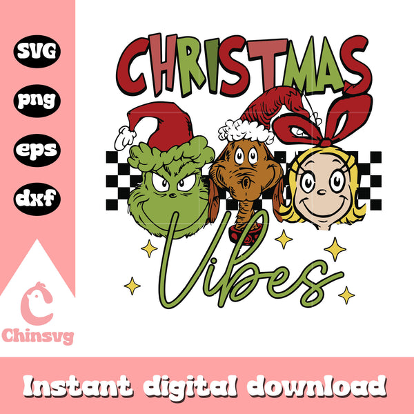 Grinch friends face christmas vibes svg, the grinch face svg – Chinsvg