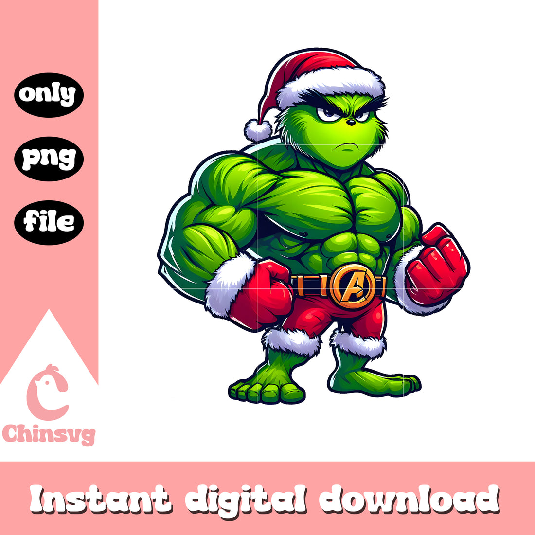 Grinch hulk santa hat christmas png, hulk christmas png – Chinsvg