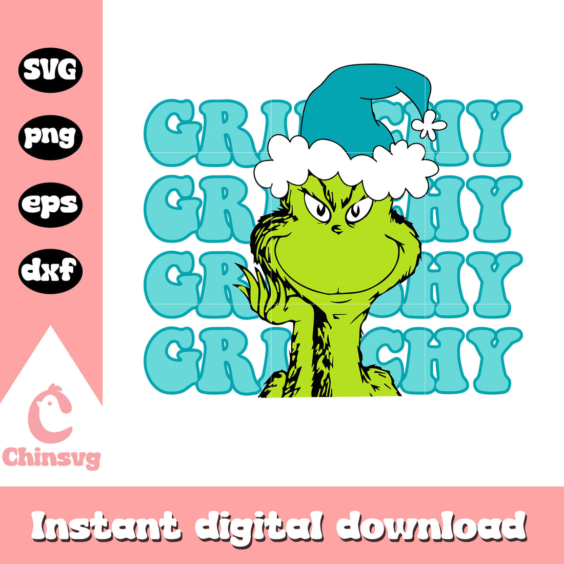 Grinch character blue hat svg, the grinch svg, cartoon svg – Chinsvg