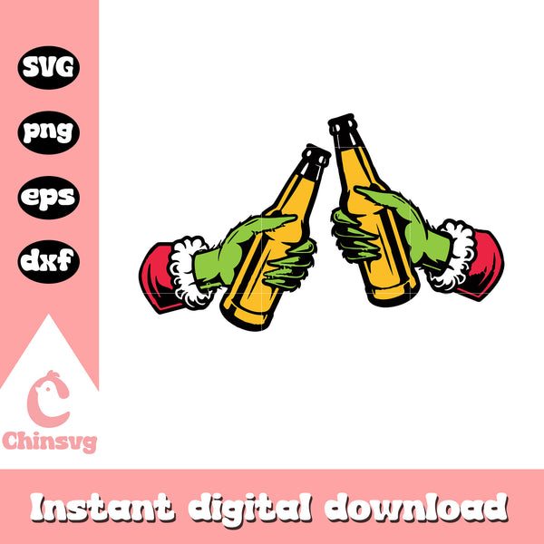 Grinch santa drink beer svg, the grinch svg, cartoon svg – Chinsvg