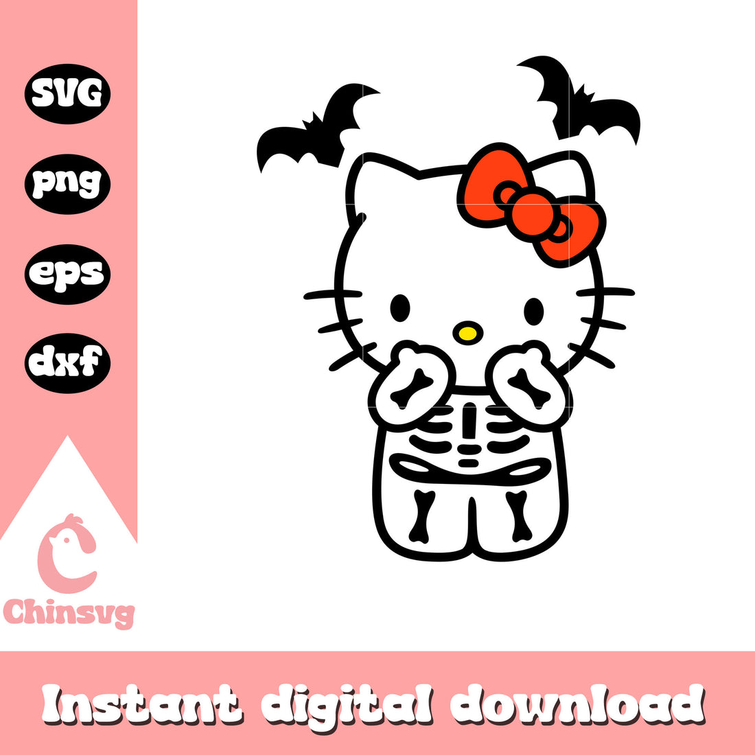 Halloween hello kitty skeleton svg, hello kitty skeleton svg – Chinsvg