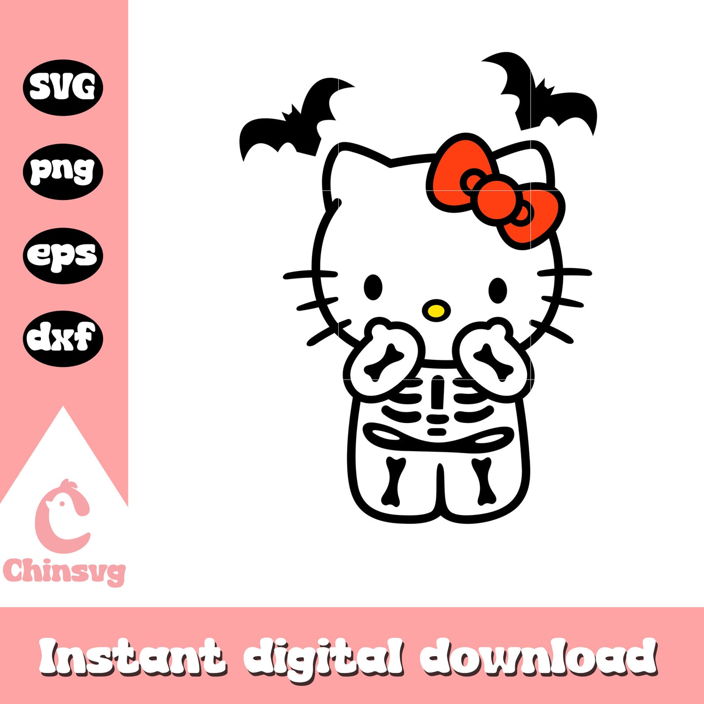 Halloween hello kitty skeleton svg, hello kitty skeleton svg – Chinsvg