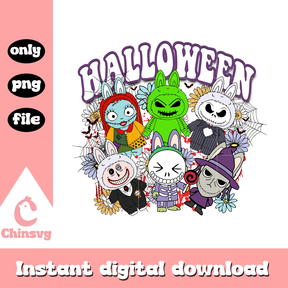 Halloween horror movies labubu drawing png, labubu blind box png – Chinsvg