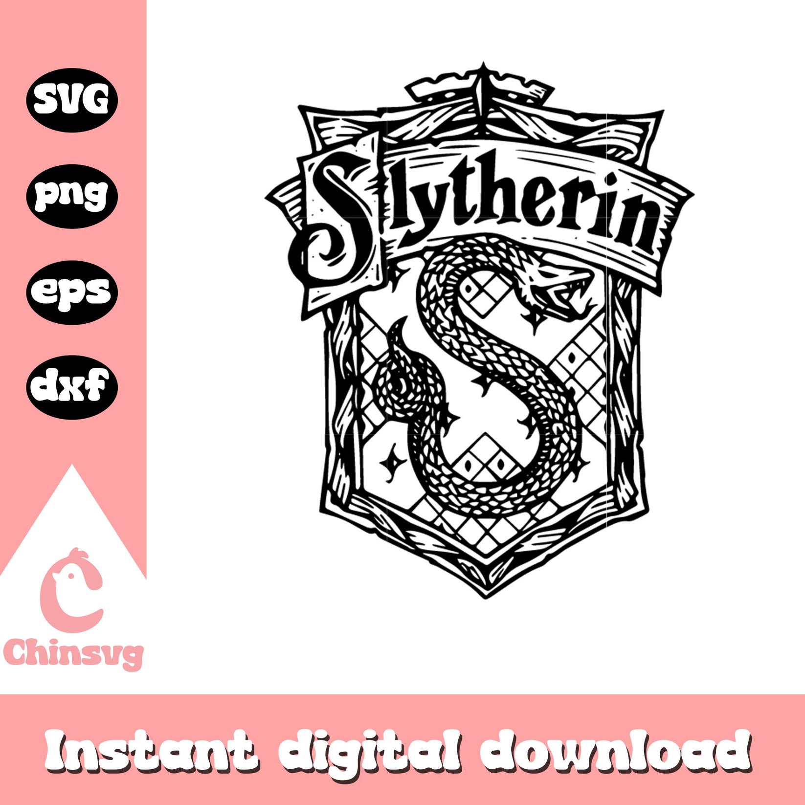 Harry potter slytherin logo black white svg, heart harry logo svg – Chinsvg
