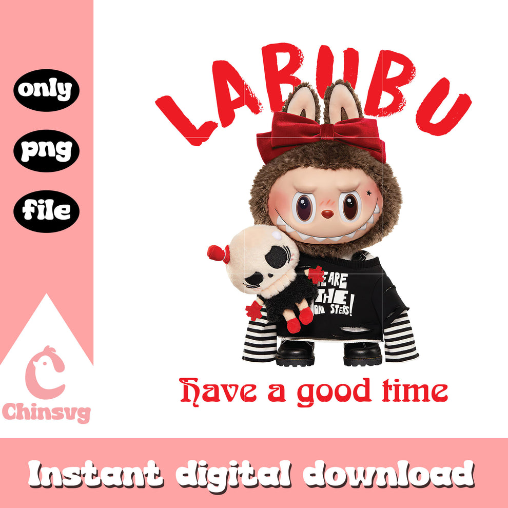 Have a good time labubu red monster squad clothes png, labubu art png ...