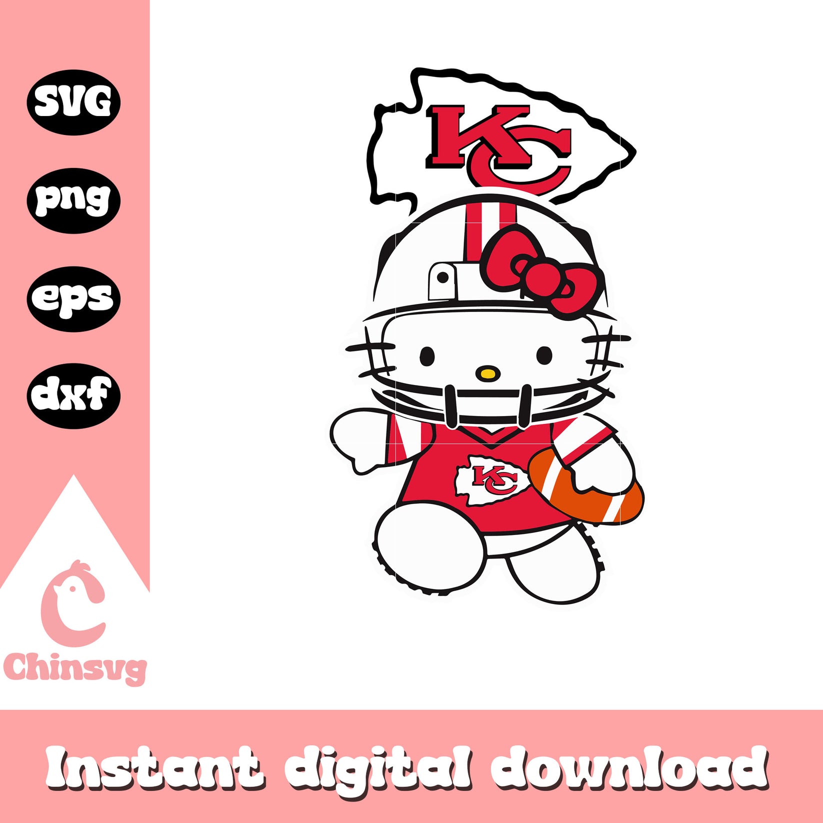 Hello Kitty Kansas City Chiefs svg file, hello kitty kansas city chief ...