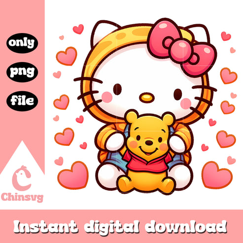 Hello kitty and pooh teddy bear png, disney characters png – Chinsvg