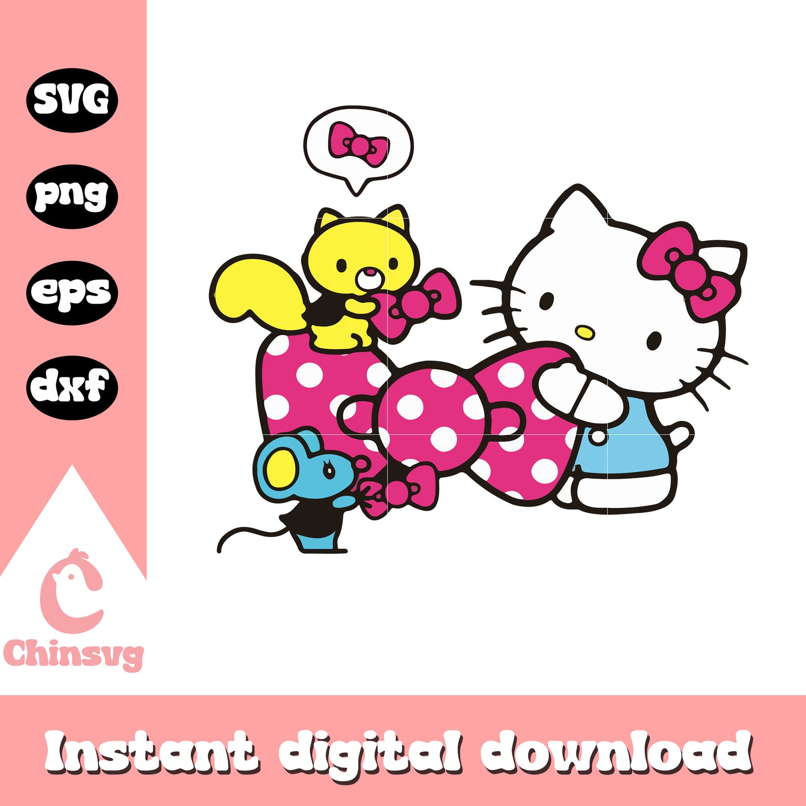 Hello kitty bow tie design svg, hello kitty svg, sanrio cartoon svg ...