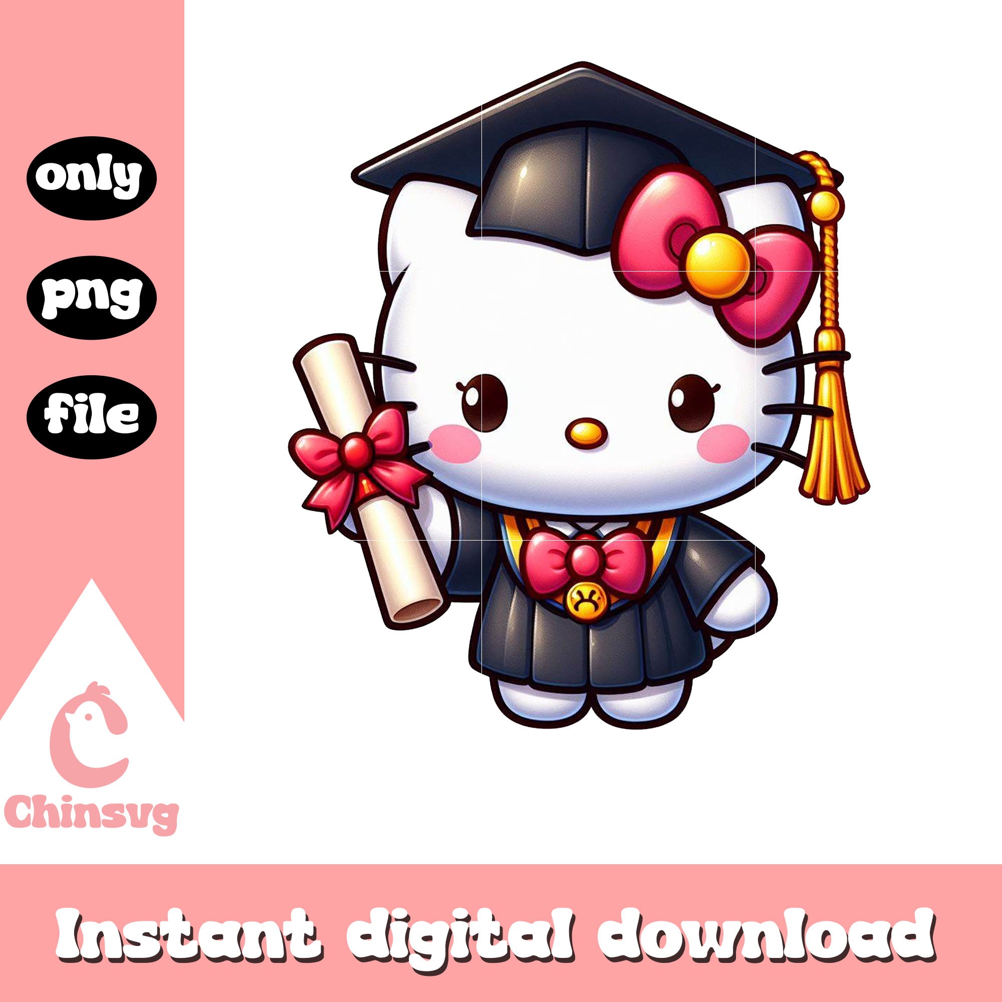 Hello kitty cat graduation day design png, hello kitty graduation png ...
