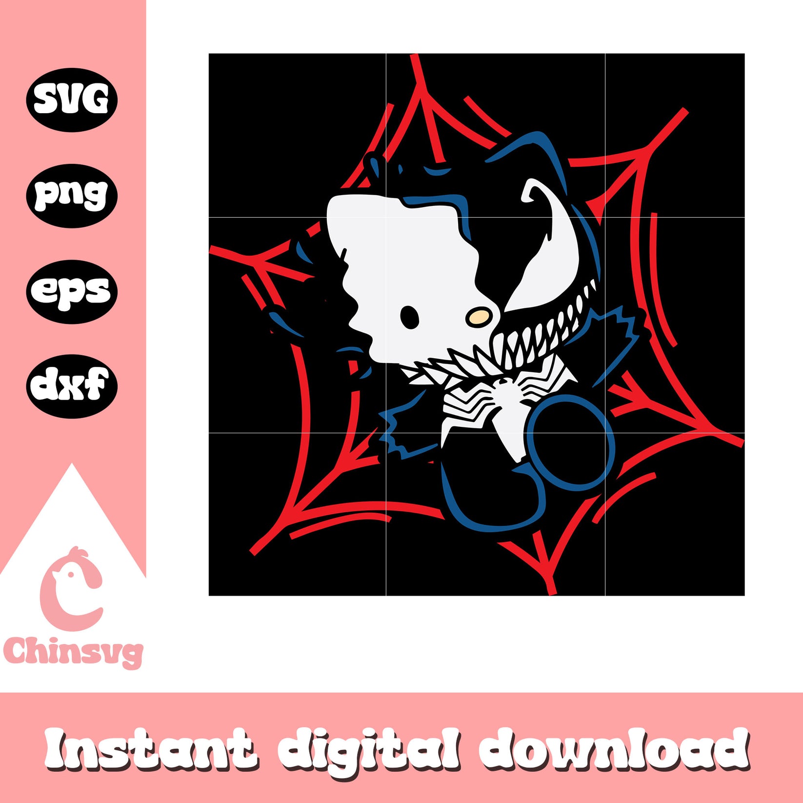 Hello kitty character cosplay venom svg, venom svg, cartoonsvg – Chinsvg